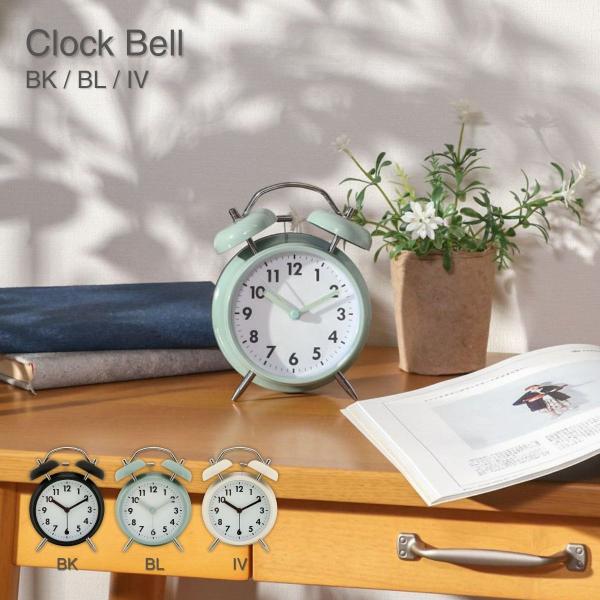 フォルムのかわいいベル時計レトロモダンなデザイン【商品サイズ】幅117×奥行55×高さ170mm【梱包サイズ】420ｘ270ｘ560【素材】■スチール/ガラス【製造国】中国【その他スペック】電源単3電池1個(別売)【組み立て有無】完成品