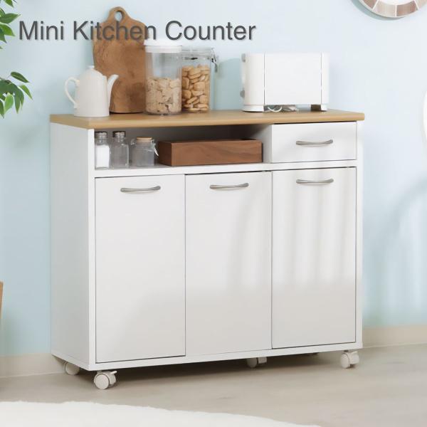 バイカラーが特徴の北欧風ミニキッチンカウンター清潔感のあるナチュラルデザイン【商品サイズ】幅800×奥行290×高さ700mm【梱包サイズ】835ｘ310ｘ205【素材】■表面材:プリント紙化粧繊維板【製造国】中国【その他スペック】【組み立...