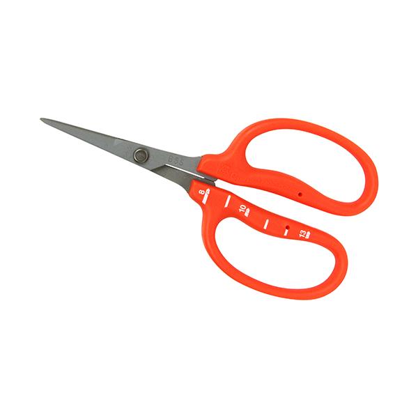 ヤニの付着を防ぐフッ素加工刃、プロ仕様のぶどう手入れ鋏です。【用途】ぶどうの房作り、摘粒作業、収穫作業。【特徴】ぶどうのヤニ付着を防ぐ、フッ素加工刃です。刃部に数字目盛表記があり房づくり作業に便利です。長時間作業に適した超軽量42g仕様です...