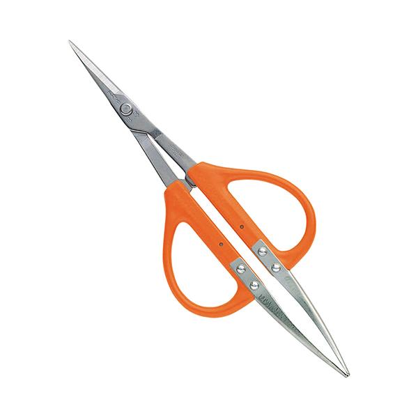 ぶどうの傷んだ粒を取るのに最適なステンレスのぶどう鋏です。【用途】ぶどうの収穫作業、摘粒作業。【特徴】鋏で粒の付け根を切り、ピンセットで傷んだ粒を抜き取れます。ステンレス製で水やサビに強いです。【仕様】●全長：210mm。●刃長：35mm。...