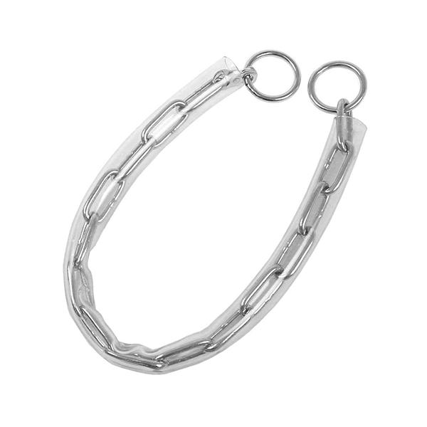 工具を保管したり、不審者の侵入を防ぎます。【用途】盗難防止用。【特徴】安定した強度のベーシックチェインにしっかりとした溶接リングを組み合わせました。【仕様】●全長：450mm。●ヘビーリング：径4mm。●表面処理：透明チューブ通し。●両端リ...