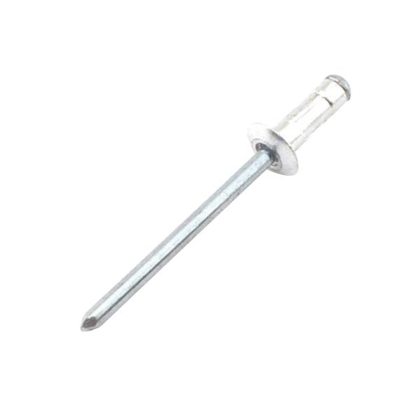 ≪用途≫部材と母材の締結。≪特徴≫広範囲の板厚に対応できるハンドリベッター用のブラインドリベットです。フランジ(リベット本体)はアルミ製でサビに強くなっています。≪仕様≫●リベット径：4.0mm。●下穴寸法：4.1〜4.2mm。●締付可能板...