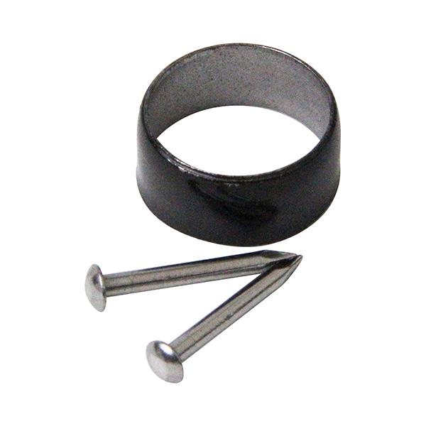 ≪用途≫交換用口金。≪特徴≫鎌などに使用します。経済的な交換用パーツです。≪仕様≫●口金径(内寸)：19.5mm。●釘：径2.3mm/長24mm。≪材質≫●本体：鉄。≪注意事項・その他≫