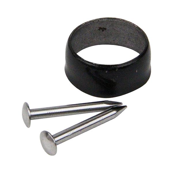 ≪用途≫交換用口金。≪特徴≫鎌などに使用します。経済的な交換用パーツです。≪仕様≫●口金径(内寸)：21mm。●釘：径2.9mm/長29mm。≪材質≫●本体：鉄。≪注意事項・その他≫