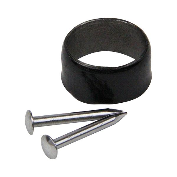 ≪用途≫交換用口金。≪特徴≫鎌などに使用します。経済的な交換用パーツです。≪仕様≫●口金径(内寸)：22.5mm。●釘：径2.9mm/長29mm。≪材質≫●本体：鉄。≪注意事項・その他≫