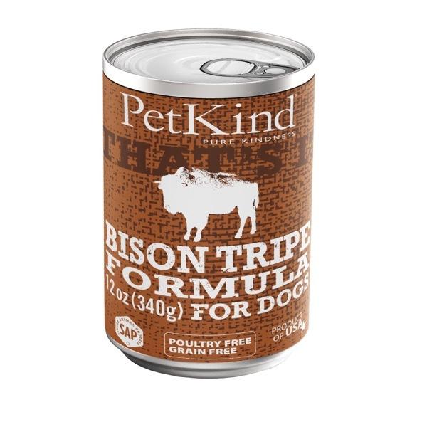 [原材料]グリーンバイソントライプ、バイソン、水（加工処理に必要な量のみ）、キヌア、スイートポテト、ブルーベリー[成分]粗タンパク質：　8.0% 以上、粗脂質：　4.0% 以上、粗繊維質：　0.7% 以下、水分：79.0% 以下、粗灰分：1...