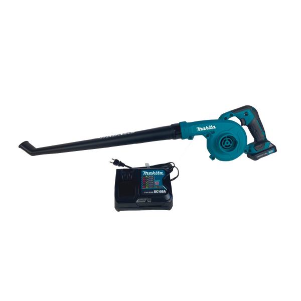 【品名】マキタ 10.8V 充電式ブロア セット【品番】UB101DSH【セット内容】1.5Ahバッテリー[BL1015]・充電器[DC10SA]【標準付属】ガーデンノズル■落ち葉・ゴミの清掃に最適なロングノズル仕様