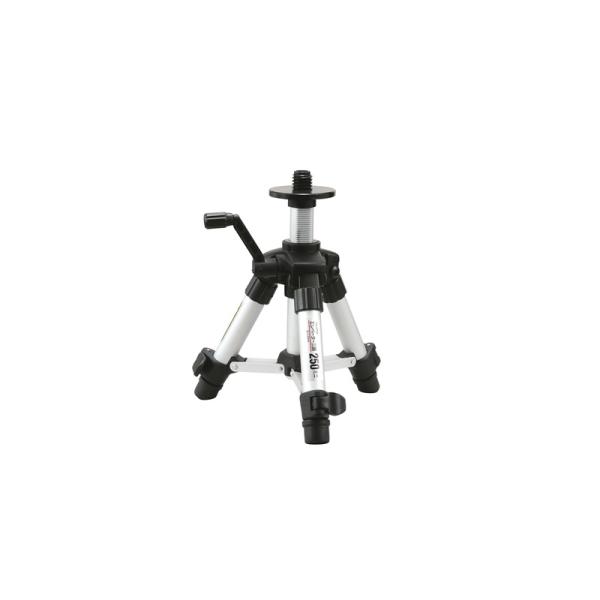 【品名】レーザー三脚 ミニ250【品番】ELV-25M【最大使用高さ】約260mm【最小使用高さ】約150mm【定芯桿】5/8inch【製品重量】255g【材質】　本体：アルミ【付属品】専用収納カバー■低位置でのレーザーライン出射に最適です...
