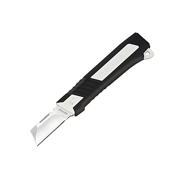 【品名】タタックナイフショート【品番】DK-TN60【質量】125g■電工ナイフ■VVF線もスムーズに割けるホロー形状刃採用■バリ取り用溝を装備、カットした場所のバリ取りに便利■叩けるブレード貫通型■ノミのように使用できる先端刃■すべりにく...