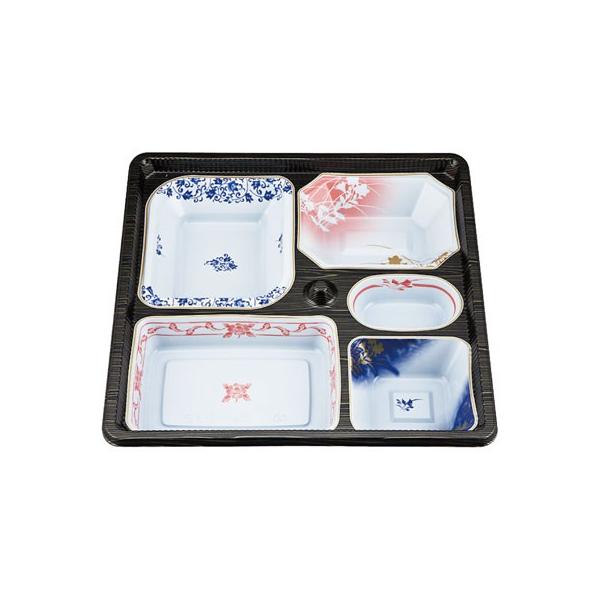 大特価！！　人気の定番商品！！　大量購入送料無料可！！ 仕出し容器 CU-232清秀共蓋セット２０個。使い捨て弁当箱。　シーピー化成。 落ち着いた藍とほのかな朱色の上品な柄が料理・売場・集いの席を美しく彩ります。各仕切に陶器・漆器調の絵柄を...