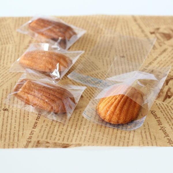 テープ付きで便利な個包装用袋です。材質：OPP30/青印刷テープサイズ：約80X120+40mm