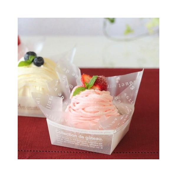 見た目にもおしゃれなお菓子作りが気軽に楽しめます。電子レンジ・オーブンは使用不可です。材質：A-PET・グラファン紙サイズ：約65X65XH30mm用途：デコレーション