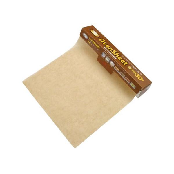 オーブン・電子レンジ・蒸し器で使用できる業務用のオーブンシートです。ナチュラルなブラウンでシンプルなラッピングにもオススメです♪ 材質：両面シリコン樹脂加工耐油紙サイズ：33cmx30m耐熱温度：250℃(20分)●両面シリコン加工により、...