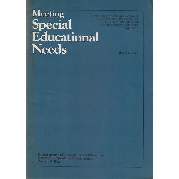 サブタイトル: a brief guide by Mrs. Mary Warnock to the report of the Committee of Enquiry into Education of Handicapped Child...