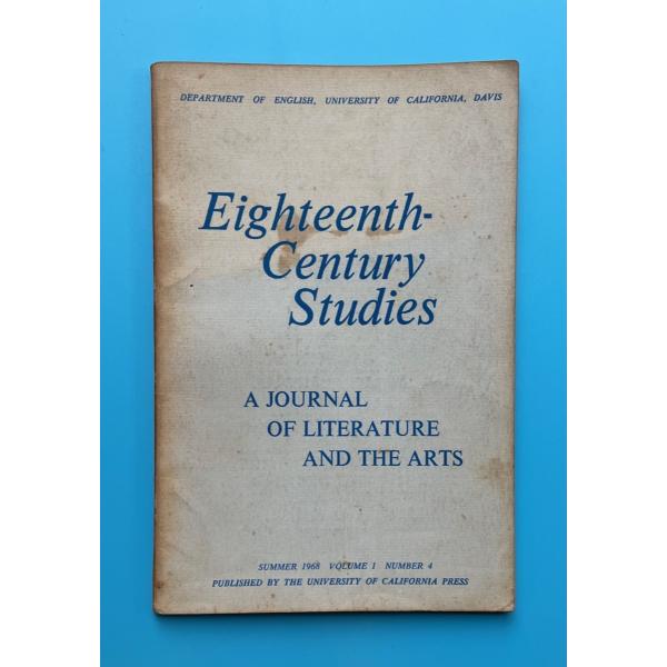 著者名: American Society for Eighteenth-Century Studies  出版者: University of California  出版年: 1968   背表紙に強いヤケ。表紙・裏表紙にヤケと薄シミ、...