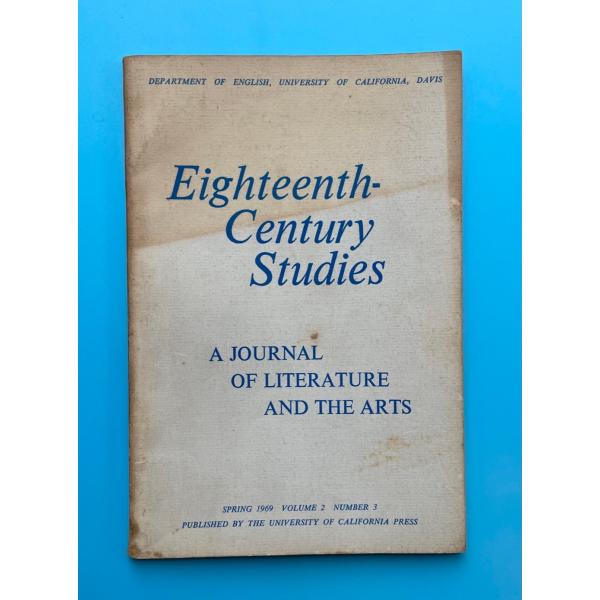 著者名: American Society for Eighteenth-Century Studies  出版者: University of California  出版年: 1969   背表紙に強いヤケ。表紙・裏表紙にヤケと薄シミ、...