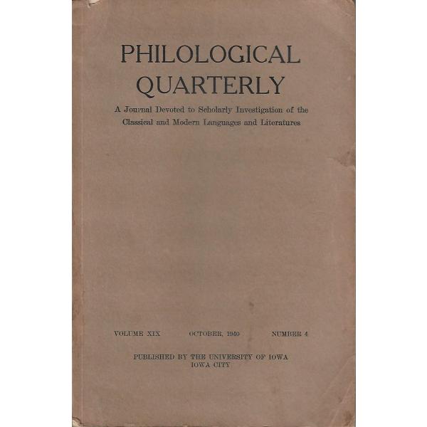 A journal devoted to scholarly investigation in the classical and modern language and literatures著者名: University of Iowa...