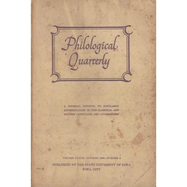 A journal devoted to scholarly investigation in the classical and modern languages and literatures著者名: University of Iow...