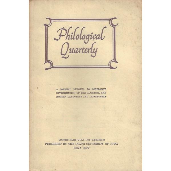 A journal devoted to scholarly investigation in the classical and modern languages and literatures著者名: University of Iow...