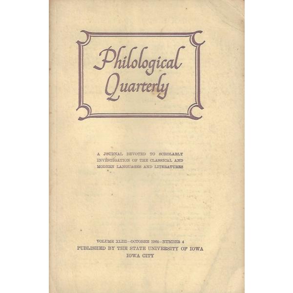 A journal devoted to scholarly investigation in the classical and modern languages and literatures著者名: University of Iow...