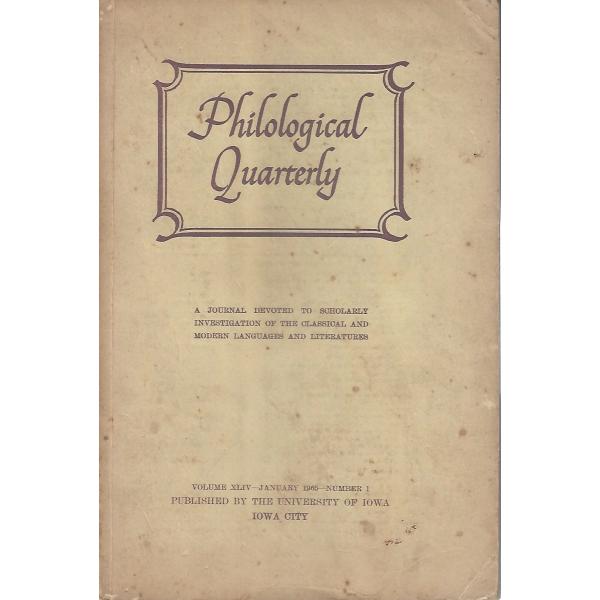 A journal devoted to scholarly investigation in the classical and modern language and literatures著者名: University of Iowa...