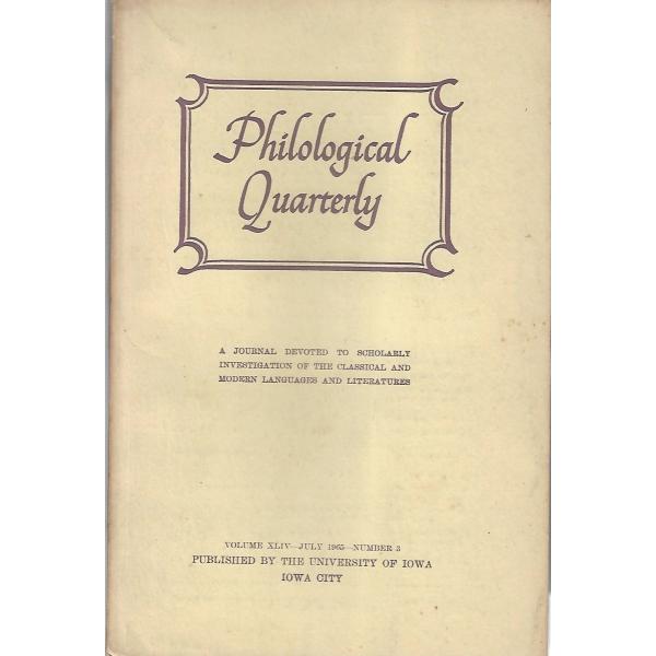 A journal devoted to scholarly investigation in the classical and modern languages and literatures著者名: University of Iow...