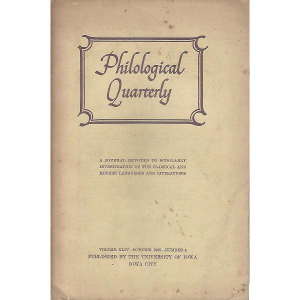 A journal devoted to scholarly investigation in the classical and modern language and literatures著者名: University of Iowa...