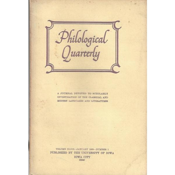 A journal devoted to scholarly investigation in the classical and modern languages and literatures著者名: University of Iow...