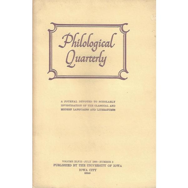 A journal devoted to scholarly investigation in the classical and modern languages and literatures著者名: University of Iow...