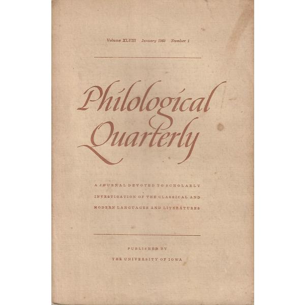 A journal devoted to scholarly investigation in the classical and modern languages and literatures著者名: University of Iow...