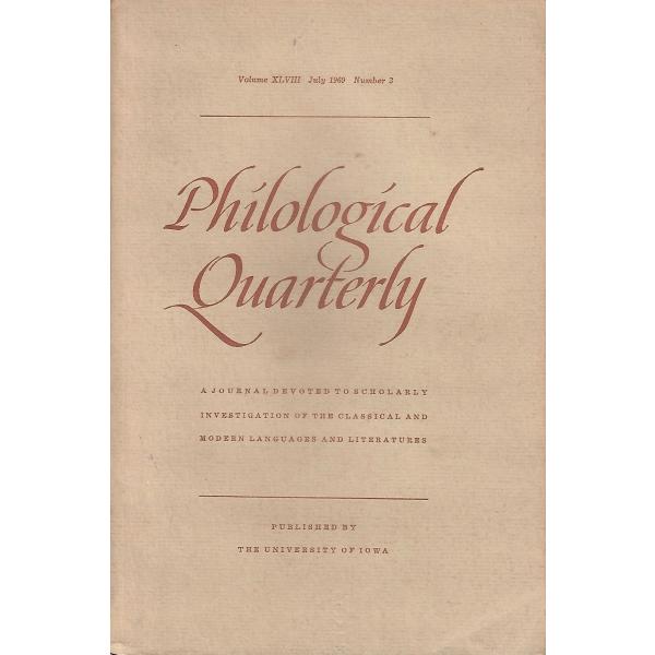 A journal devoted to scholarly investigation in the classical and modern languages and literatures著者名: University of Iow...