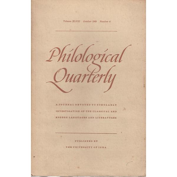 A journal devoted to scholarly investigation in the classical and modern languages and literatures著者名: University of Iow...