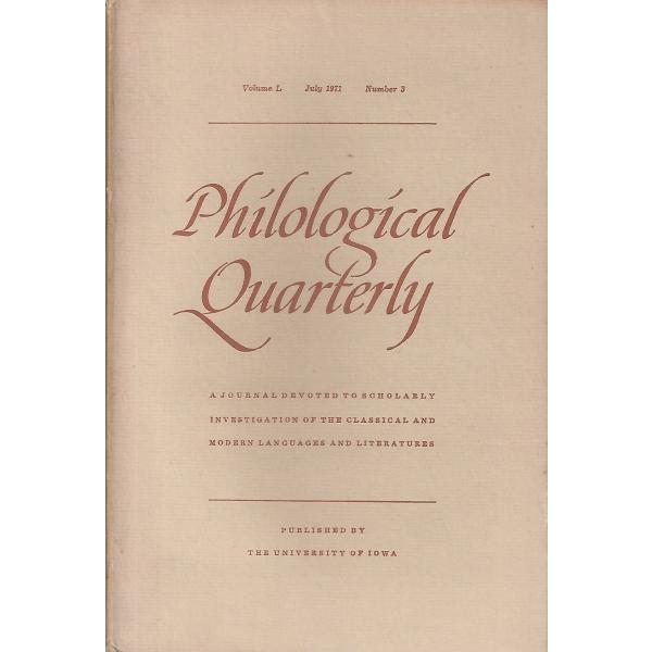 A journal devoted to scholarly investigation in the classical and modern languages and literatures著者名: University of Iow...