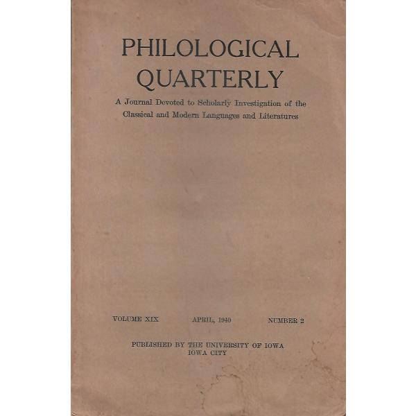 A journal devoted to scholarly investigation in the classical and modern language and literatures著者名: University of Iowa...