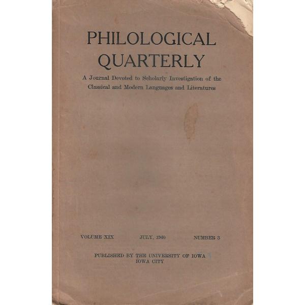 A journal devoted to scholarly investigation in the classical and modern language and literatures著者名: University of Iowa...