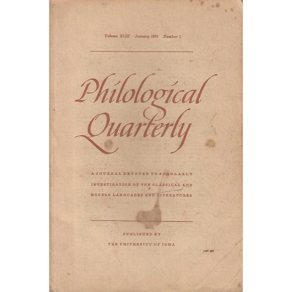 A journal devoted to scholarly investigation in the classical and modern languages and literatures著者名: University of Iow...