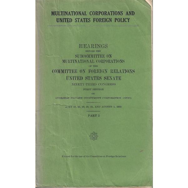 サブタイトル: Hearings before the Subcommittee on Multinational Corporations of the Committee on Foreign Relations United Stat...