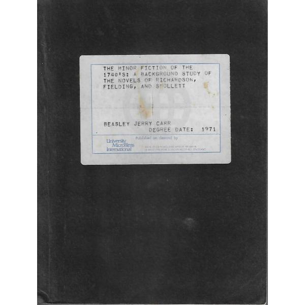 著者名: Beasley, Jerry C.  出版者: University Microfilms International  出版年: 1971  版表示:  シリーズ:   表紙・裏表紙・背にヤケ・シミ・汚れ、スレがあります。天地小...