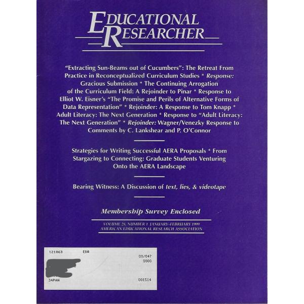 著者名:   出版者: American Educational Research Association  出版年: 1999  版表示:  シリーズ: Vol.28 1  表紙・裏表紙にヤケ、スレがあります。表紙に宛名・住所の印字。外観...