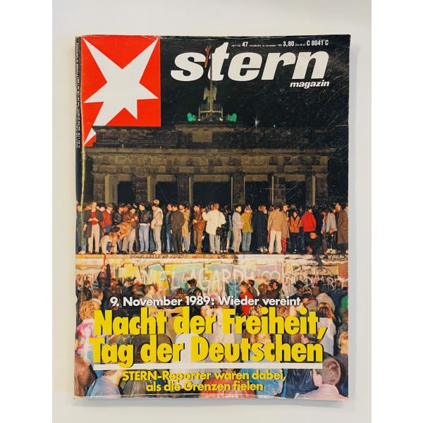著者名:   出版者: Gruner + Jahr  出版年: 1989  版表示:  シリーズ:    ドイツの週刊雑誌sternの1989年第47号です。表紙・裏表紙にスレ、ヨレ、。天地・小口に経年による変色。本文もページの変色がありま...