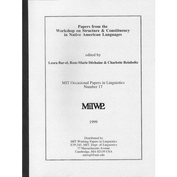 著者名: Leora Bar-El, Rose-Marie Dechaine, and Charlotte Reinholtz  出版者: MIT  出版年: 1999  版表示:  シリーズ: MIT Occasional Papers ...