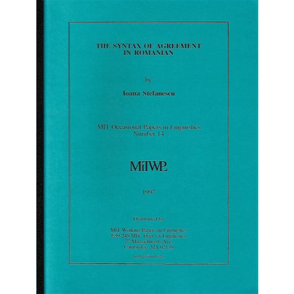 著者名: Ioana Stefanescu  出版者: MIT  出版年: 1997  版表示:  シリーズ: MIT Occasional Papers in Linguistics 14  表紙全体に軽い色褪せ。天地、小口に軽い汚れ。本...