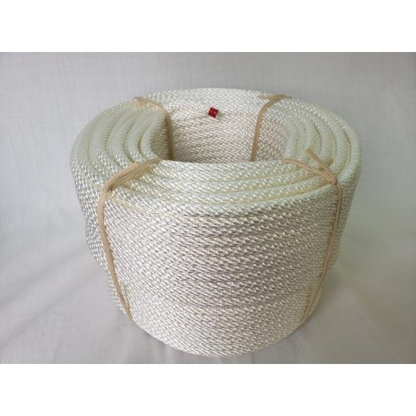 ☆激安！！高品質！☆耐久性・強度に優れたビニロンを使用した太さ10mmロープ100m巻きです。☆フィラメント糸を使用している為引っ張りに強く、金剛打ちの為キンク（ねじれ）が起きにくいロープです。☆カラー：白☆テント・シート関連、作業資材用と...