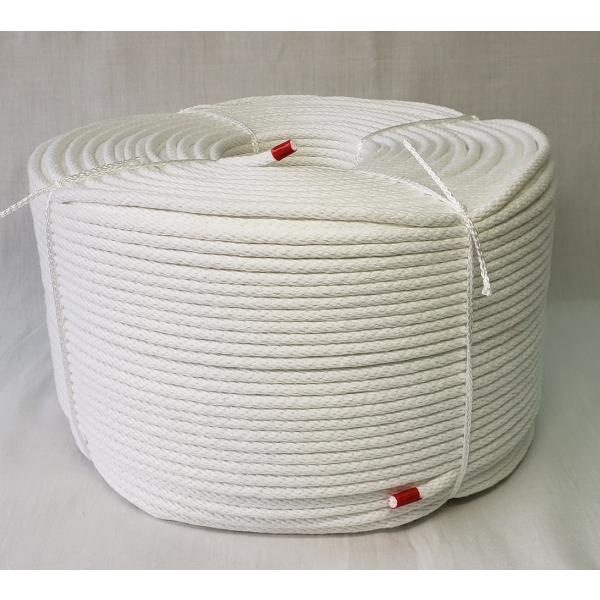 ☆激安！！高品質！☆ポリエステルを使用した太さ6mmロープ300m巻きです。☆キンク（ねじれ）が起きにくい金剛打ちロープ。☆カラー：白☆タープ・テントロープ、ガイロープにも最適。☆テント・シート関連、作業資材用と幅広くご使用ください。☆国内...