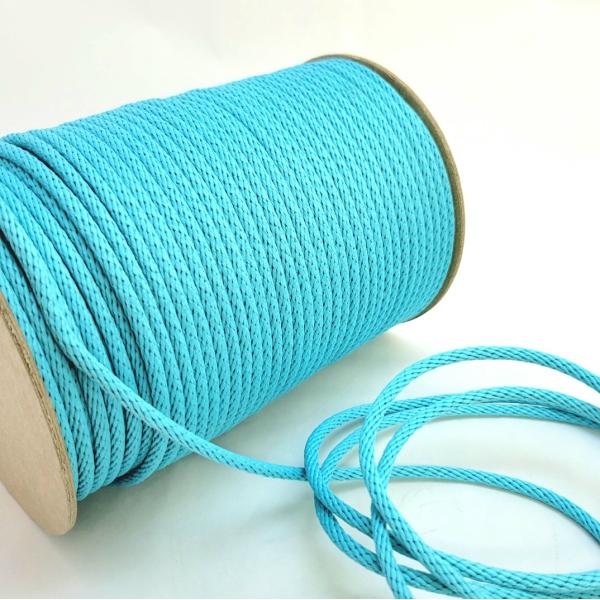 ・激安！！高品質！・ポリエステルを使用した太さ4mmロープ100m巻きです。・使用しやすいボビン巻き。・キンク（ねじれ）が起きにくい金剛打ちロープ。・カラー：ターコイズブルー・タープ・テントロープ、ガイロープにも最適。・DIY・農業・園芸用...