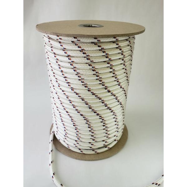 ☆国内自社生産！☆一般的なロープは16打（外側の糸の編み込み量）のところ、このロープは24打で編み込み強度をUP。また、ロープ表面が滑らかで高品質。☆中に芯が入った二重構造でハリコシがあり強度・耐久性に優れています。☆ポリエステル100％使...