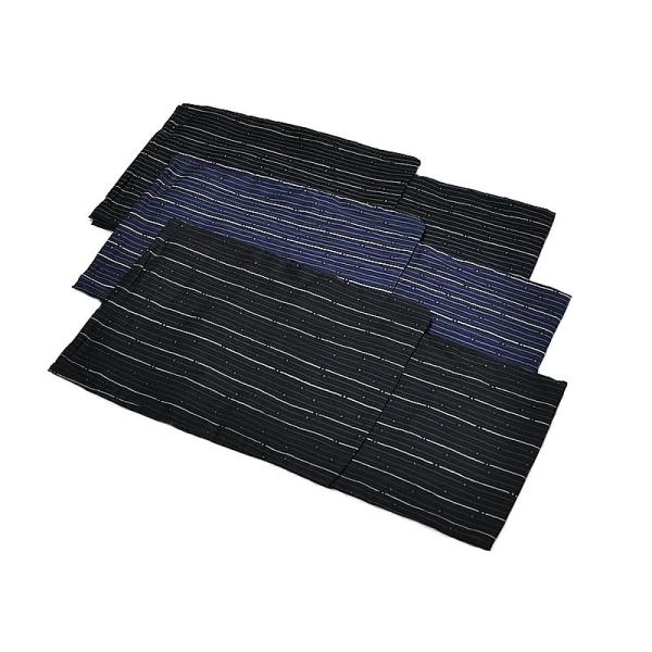 男物　仕立て上がり（プレタ）浴衣です。落ち着いた黒の地色に、グレー・カーキー系の縞模様が描かれた、大人な雰囲気の長男　英太郎（Lサイズ）。ちょっぴり知的な紺地に、ブルグレー・灰白色の縞模様。クールな次男　秦太郎（Lサイズ）。カッコよくありた...