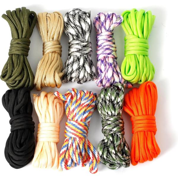 サイズ - 10色のカラーバリエーションがあり、長さは3ｍ、直径は4mm、 十分なです。カラフルなセットはさまざまなニーズを満たすことができます。2つ以上の色を組み合わせて、おしゃれなブレスレットなどの工芸品を作ることができます。耐久性 -...