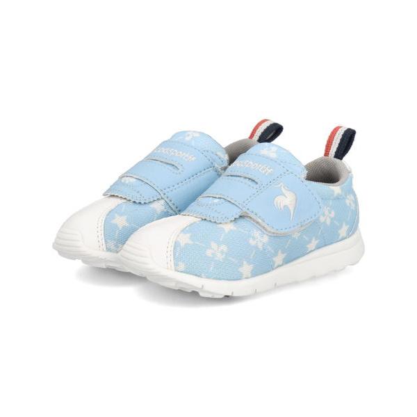 ルコックの人気定番モデル「モンペリエ」より、親子でおそろいコーデが楽しめるベビーモデル♪アッパー全面にフルール・ド・リスとスターのアート柄をプリントした可愛らしい1足。フランスブランドらしいトリコロールのタブが上品アクセントとなり、お子さま...