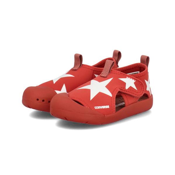 水辺でもタウンでも多彩なサマーシーンで活躍する、水陸両用のキッズ向けサンダル。コンバースらしい大きなスターをアッパーに大胆にあしらったポップなデザイン☆清涼感のあるカットアウトパターンで仕上げ、水遊びも思いきり楽しめる仕様です。またラバーの...